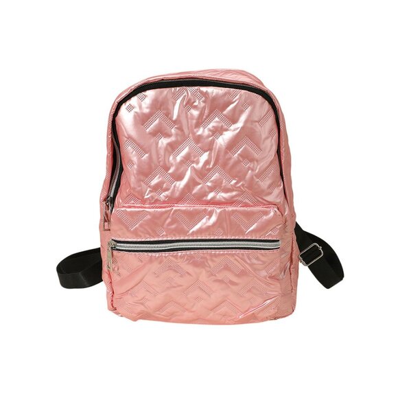 Bags | Tigerstars Shiny Quilted Pink Backpack Bag | Poshmark